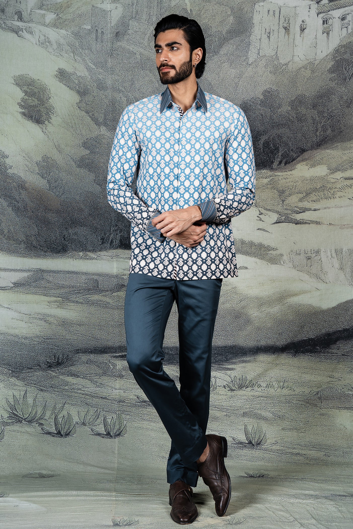 Cerulean Blue Ombre Shirt | CHAR