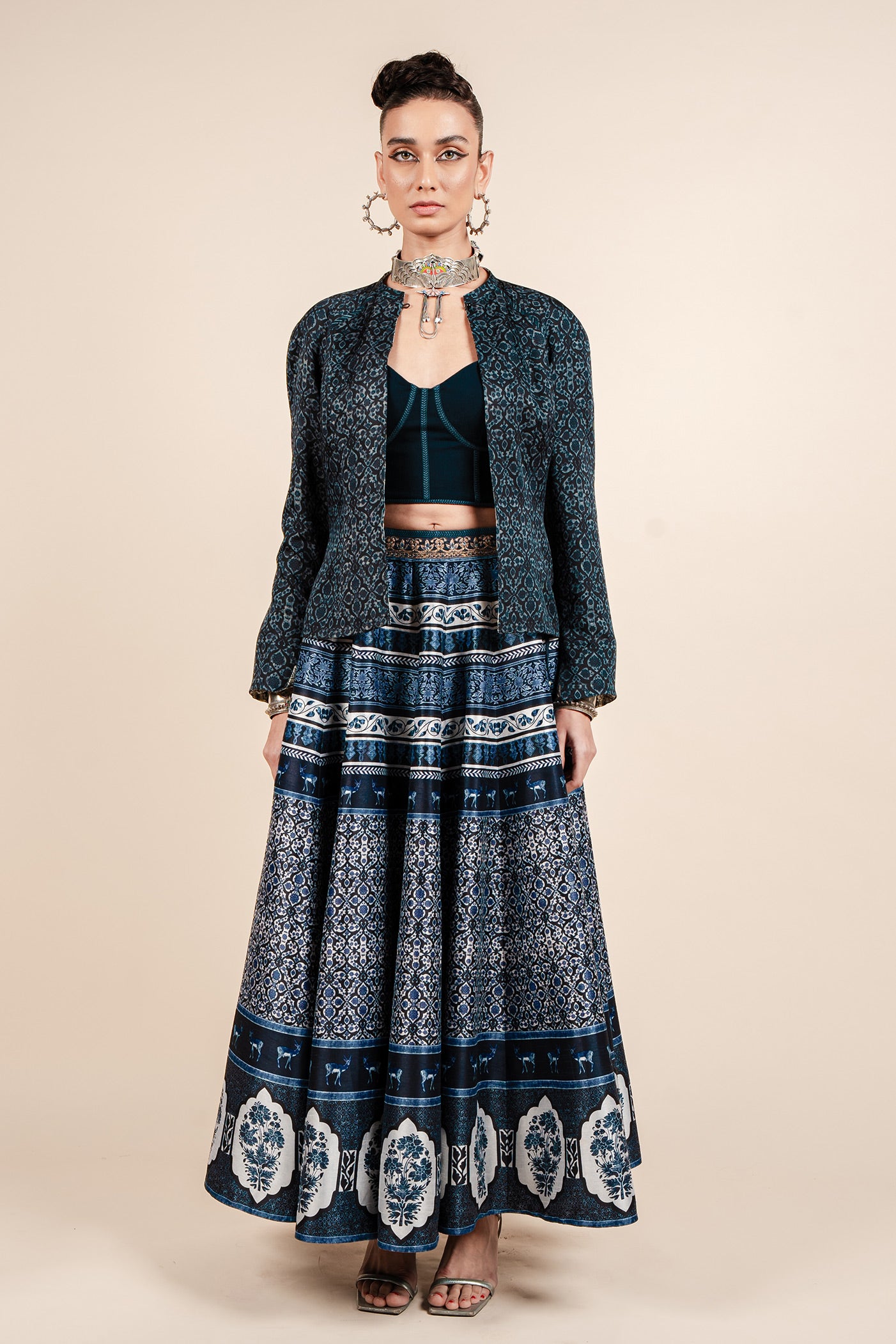 Ivory - Blue Reversible IKA Jacket | CHAR