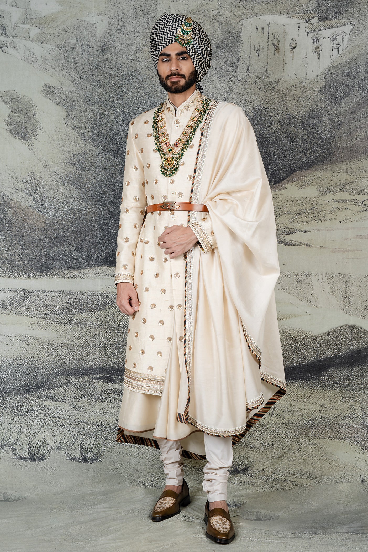 Pearl Ivory Stole | BARODA