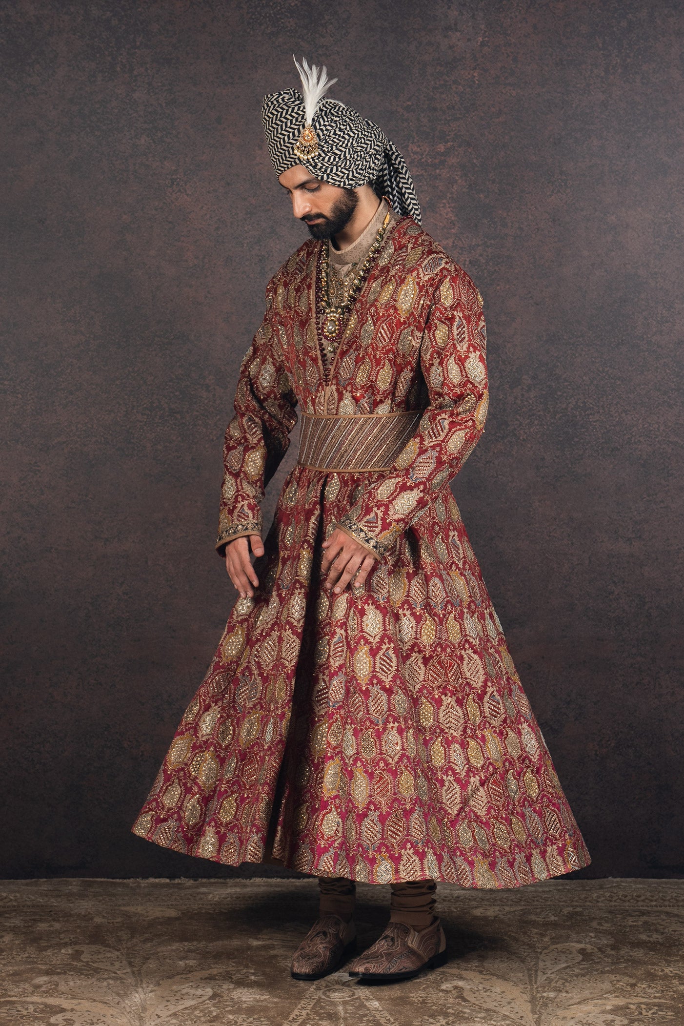 Ruby-Fuschia Ombre Sherwani Set | MURAQQA