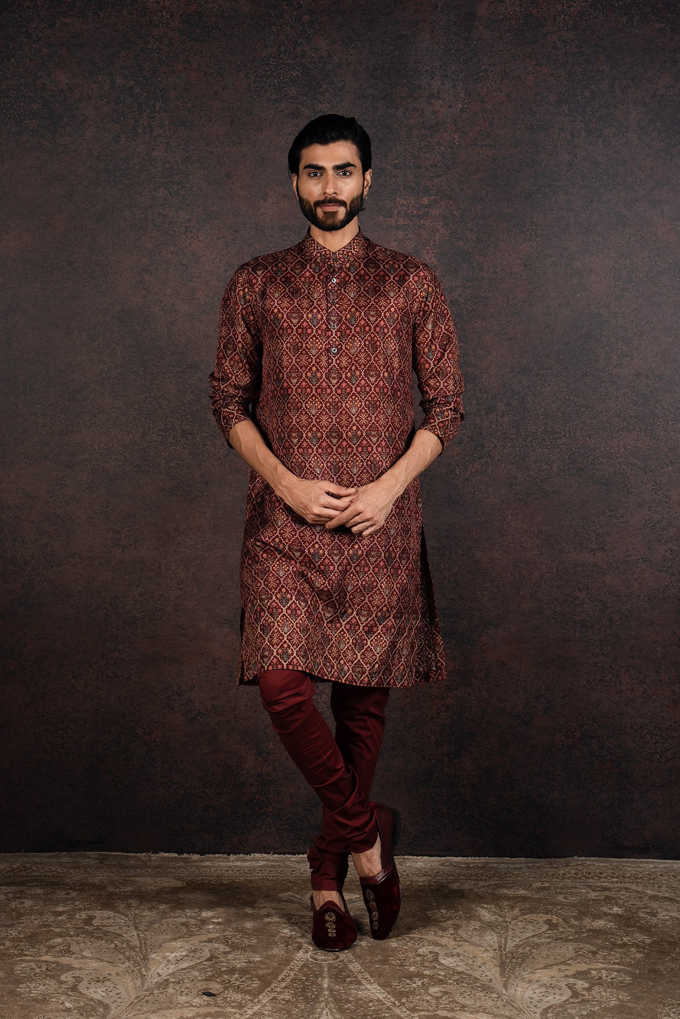 Vintage Maroon Kurta Set | MURAQQA